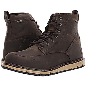 KEEN Men's San Jose 6" Soft Toe Waterproof Wedge Work Boots, Cascade Brown/Black, 9.5