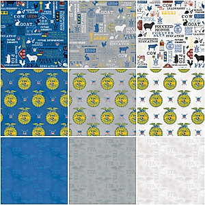 FFA Forever Blue 9 Fat Quarters Riley Blake Designs FQ-13950-9