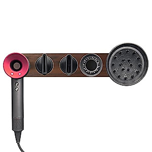 Hair Dryer Holder for Dyson Hairdressing Organizer Walnut Wood Wall Mounted Rack Bathroom Storage