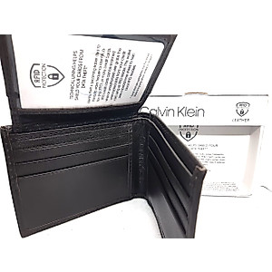 Calvin Klein Men's Genuine Leather Wallet with RFID Protection Black, Black, Standard, American, Black, std, American