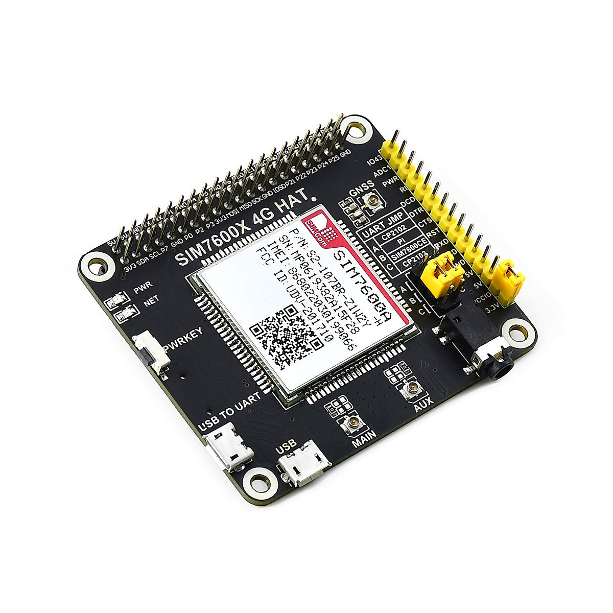 Ingcool 4G / 3G / GNSS HAT Compatible with Raspberry Pi 4B/3B+/3B/2B/Zero/Zero W/Zero WH,Jetson Nano Based on SIM7600A-H 4G Support LTE CAT4 for Downlink Data Transfer,4G Connection etc
