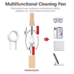 Hanmilar 5 in 1 Keyboard & Earphone Cleaner kit Multifunction Brush for Bluetooth Earphones Case Portable Airpods pro 2 3, Earbuds Tools Corner Gap Duster Keycap Puller Blu tack