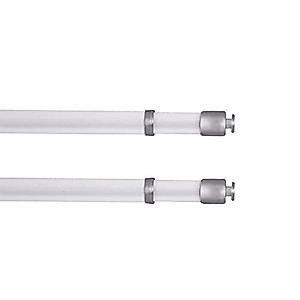 Interior Living 16-28 in. Adjustable Petite Round Sash Rod, 2-Pack, 7/16 in. Diameter, White