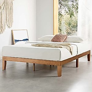 Mellow Naturalista Classic - 12 Inch Solid Wood Platform Bed with Wooden Slats, No Box Spring Needed, Easy Assembly, Full, Natural Pine