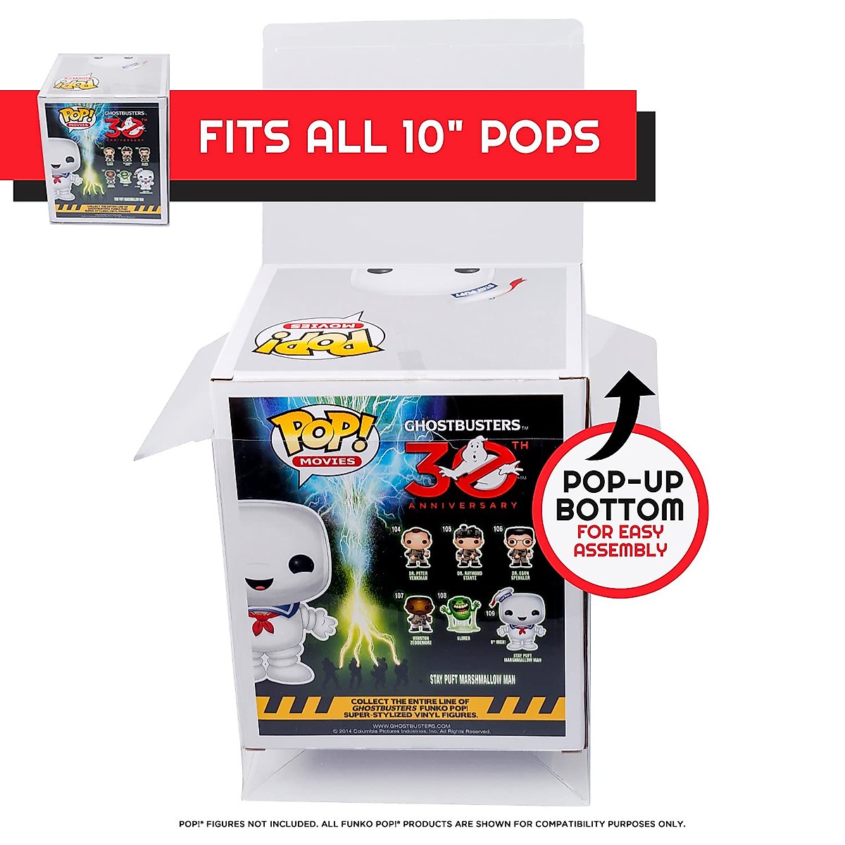 EVORETRO Funko Pop Protector - 10-Pack - Funko Pop Display Case - Glow in The Dark Edges Compatible with All Standard 4" Funko Pop Figures, 0.40 mm Thick & Stackable, Will Last for Years to Come.