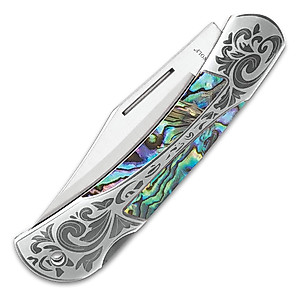 Timber Wolf Gentleman’s Pocket Knife - Lock Back, Stainless Steel Blade (Abalone)