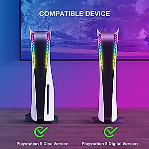 PS5 LED Light Strip, JUSPRO RGB Ring LED Lights Kit Accessories Compatible with Playstation 5 Console Digital Edition & Regular Edition (LED Light)