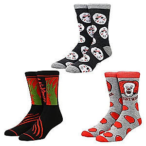 Warner Brothers Horror Icons Men's 13-Pack Crew & Ankle Socks