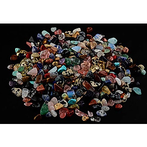 Natural Chip Stone Beads Multicolor 5-8mm About 400 Pieces Irregular Gemstones Healing Crystal Loose Rocks Bead Hole Drilled DIY for Bracelet Jewelry Making Crafting (5-8mm, Multicolor)