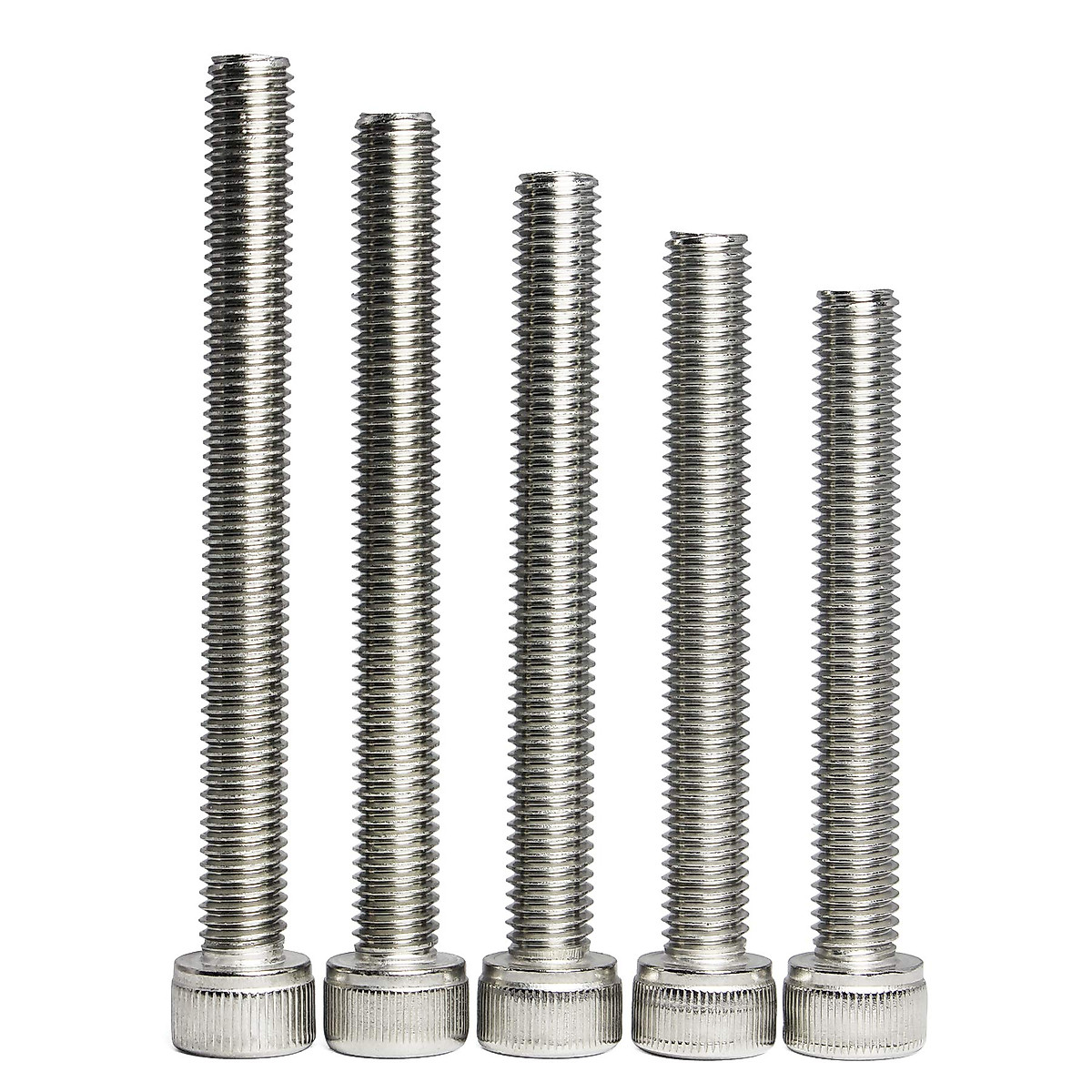 M8 x 60mm 65mm 70mm 75mm 80mm Hex Socket Head Cap Screws Bolts, 304 Stainless Steel, Bright Finish, Fully Threaded, Metric Allen Hex Drive, Assortment Kit 10PCS