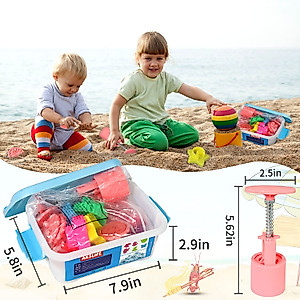 4 Color Magic Sand Set Beach Toys - HOVOCEL Kids' Sand Art Kits， Molds and Tray for Girls and Boys - Ideas for Children Activities Age 6+