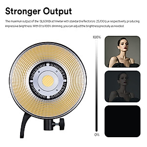 Godox SL60IIBi Bi-Color LED Video Light, 75W 2800K-6500K 25100Lux@1M CRI 96+ TLCI97+ Bowens Mount LED Continuous Light, 11 FX Effects Studio LED Light with APP Control&RC-A6 Remote