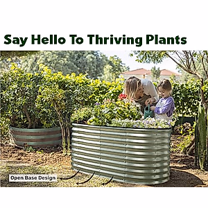 Galvanized Raised Garden Beds Outdoor // 4×2×2 ft Planter Raised Beds for Gardening, Vegetables, Flowers // Large Metal Garden Box (Silver) // Patent Pending Tool-Free Assembly