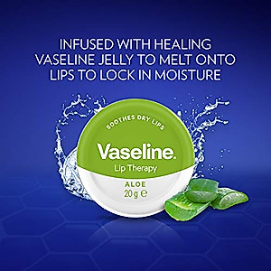 Vaseline Lip Therapy | Vaseline Lip Balm | Lip Moisturizer for Very Dry Lips | Aloe | 20g