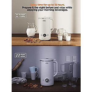 VEGAPUNK Nut Milk Maker Machine 20oz - Smart Automatic Cold and Hot Dairy Free Soybean/Oat/Coconut/Soy Milk Maker Machine with Filter Bag - Plant Based Almond Cow Milk Machine Maker for Vegan