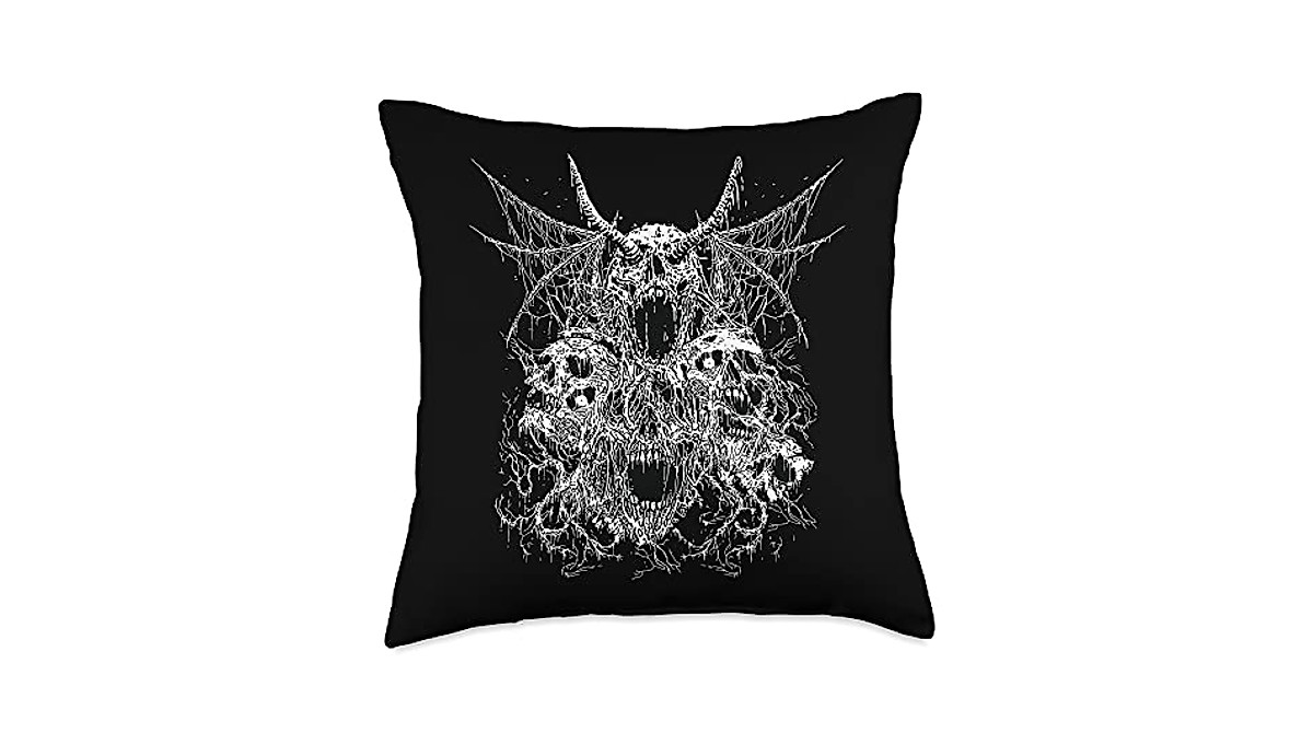Goth Devil Baphomet Throw Pillow - Gothic Satanic Decor | 18x18