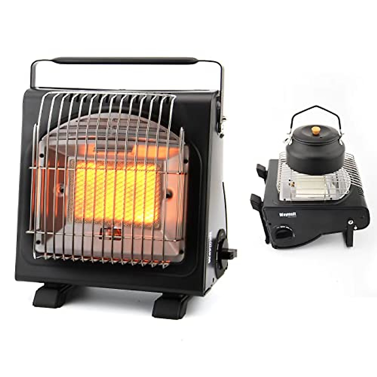 2 in 1 outdoor butane gas portable heater with handle for camping heating