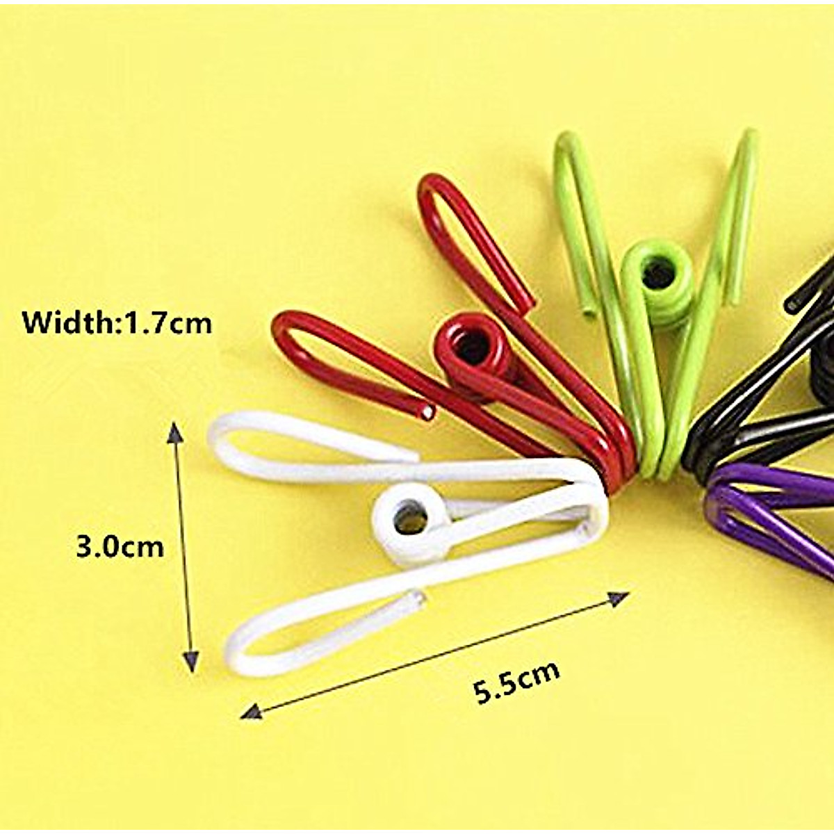 30pcs Steel Wire Clip,Colorful Vinyl-Coated Windproof Clothespin Clothesline Utility Clips(Mixed Colors) by Alimitopia