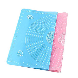 Silicone Baking Mat for Pastry Rolling Dough BPA Free Non stick and Non Slip Table Sheet Baking Supplies for Pie Sheet Bake Pizza Cake (Medium, Pink)