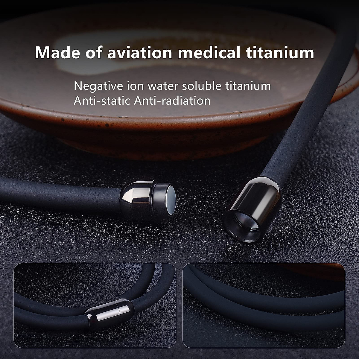 BCletty Necklace, Silicon, Germanium, Magnetic Joint, Static Eliminator, Necklace, Antistatic, Titanium, Magnetic, Stainless Steel, Fashion, Luxury Design, Popular Model, Silica gel, No Gemstone