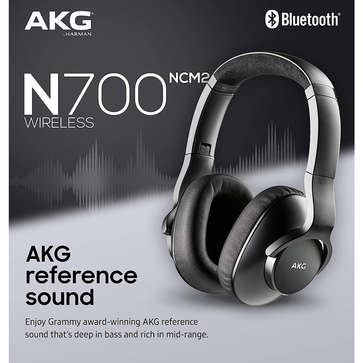 SAMSUNG AKG (A Samsung Brand) N700NC M2 Over-Ear Foldable Wireless Headphones, Active Noise Cancelling Headphones - Black (US Version), 2.6, Model:GP-N700HAHCIWA