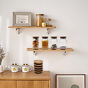 6 Pcs Acacia Wood Mason Jar Lids Regular Mouth Canning Jars Cute Glass Jars with Wooden Lid Silicone Reusable Canning Lids for Jar Cover Kitchen Accessories Decorative Oui Yogurt Jar Lids