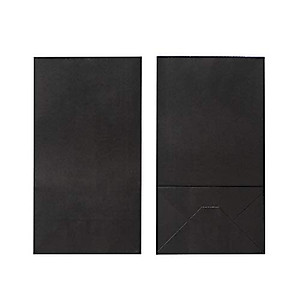 Paper Favor Bags - 50 Pack Black Party Favor Kraft Treat Bags for Any Occasions, Halloween, Graduation, DIY Arts, New Years Eve Party - 5 x 3 x 9 Inch