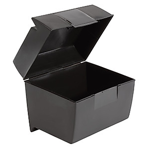 Oxford Plastic Index Card Box, 5 x 8 Inches, 500 Card Capacity, Black (01581)