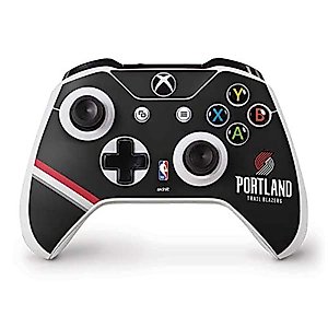 Skinit Decal Gaming Skin compatible with Xbox One S Controller - Officially Licensed NBA Portland Trail Blazers Away Jersey Design