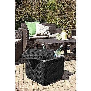 Keter Ice Cube Beer and Wine Cooler Table Perfect for Your Patio, Picnic, and Beach Accessories, Graphite