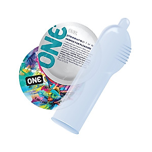 ONE Pleasure Plus Condoms | Dual Stimulation | Ultra Thin Latex Condoms | Extra Lubricated | Triple Tested | Nontoxic, Vegan, Non-GMO | 12 Pack
