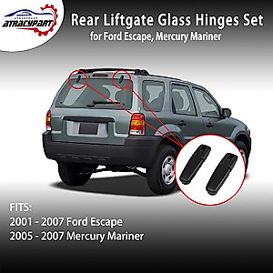 Rear Window Hinge Set Liftgate Glass Hinge Right & Left | for 2001-2007 Ford Escape 2005-2007 Mercury Mariner | #YL8Z78420A68BA, YL8Z78420A69BA, YL8Z-78420A68-BA, YL8Z-78420A69-BA