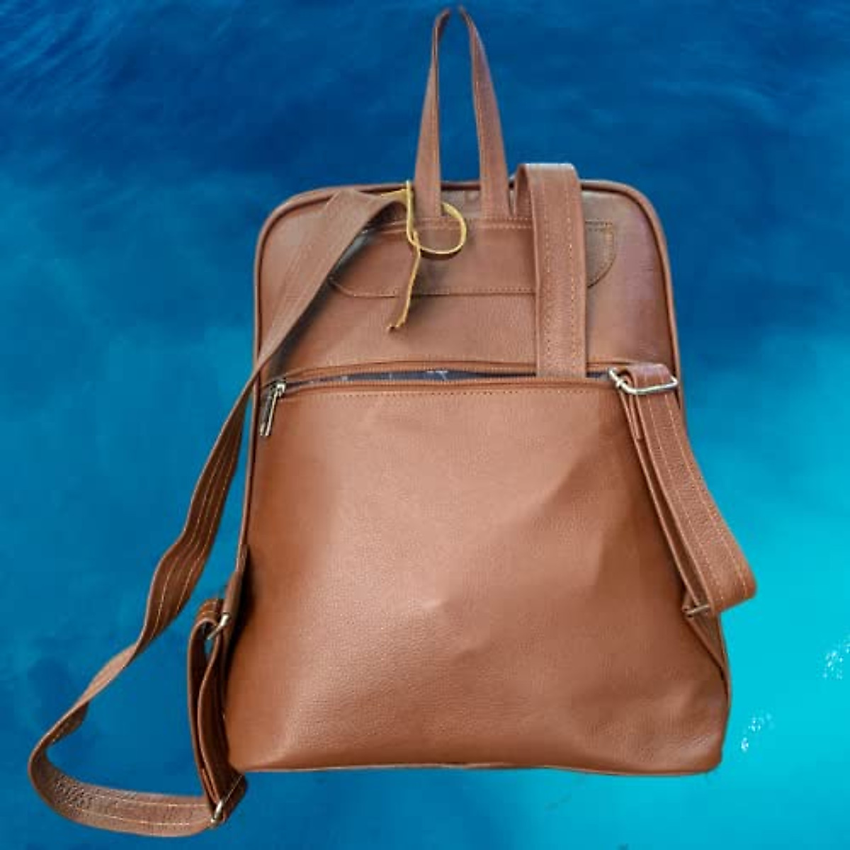 VALGATI Genuine Leather Designer Backpack (Cognac)