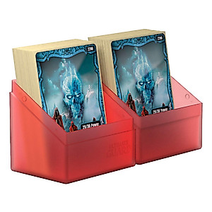 Ultimate Guard Boulder 80+, Deck Case for 80 Double-Sleeved TCG Cards, Ruby, Secure & Durable Storage for Trading Card Games, Soft-Touch Finish