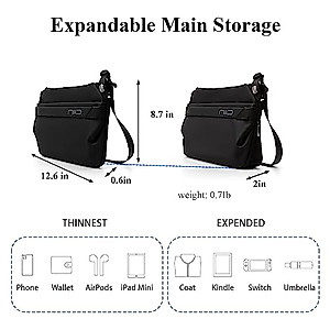 NIID Slim Sling Bag for Men, Anti Theft Crossbody Bag Small Waterproof Cross Body Sling Chest Bag Shoulder Backpack(Black)…