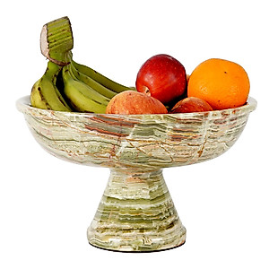 Radicaln Marble Fruit Bowl Green Onyx 12"x8" inch Handmade kitchen table Bowl - Dining Fruit Holder Decorative Bowls - Salad & Vegetable Storage For Kitchen Counter