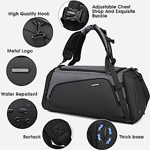 BANGE Gym Bag For Men,Dry And Wet Depart Pocket Sports Duffel Backpack With Shoes Compartment,Short-Distance Trip Duffel Gym Bag for Men Women