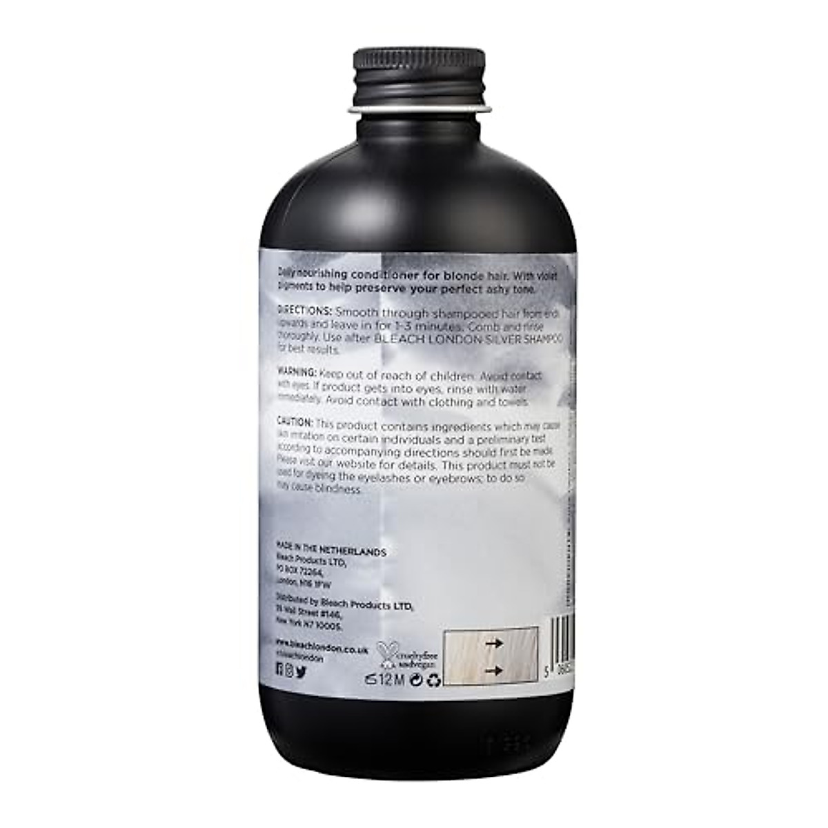 BLEACH LONDON Silver Conditioner - Ashy Blonde Rinse, Color Toning and Preserving, Vegan, Cruelty Free, Daily Hair Nourishment, Color Depositing Formula, 8.45 fl oz