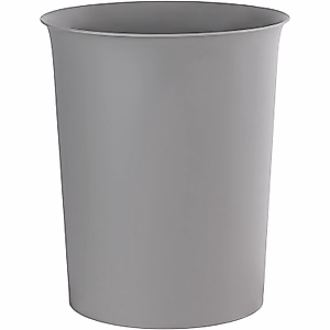carrotez Open Top Waste Basket, Office Trash can, Small Plastic Garbage Container Bin for Bathroom, Kitchen, Bedroom, Under Desk, Dorm, 5.2 Gallon - Grey