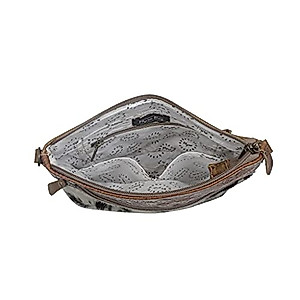 Myra Bag Engraved Crossbody Bag Upcycled Cowhide & Leather S-2877