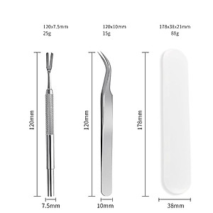 Yogini Stainless Steel Tick Removal Kit,Tick Tweezers, Tick Fork and Portable Storage Case,Tick Removal Tool for Humans and Pets (1 Set)