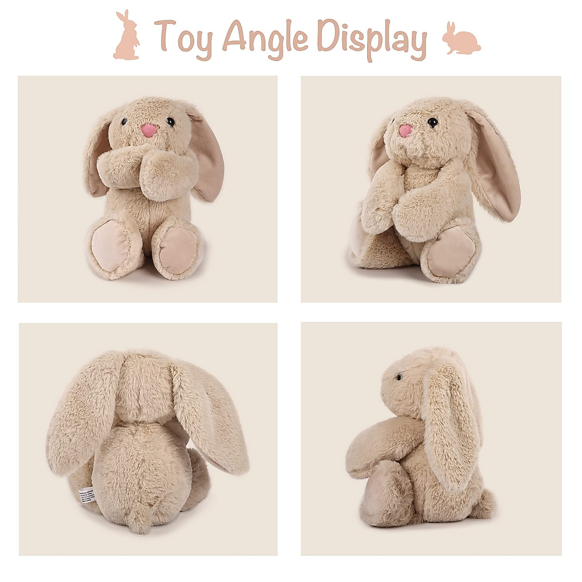 TCBunny Baby Bunny Bedtime Stuffed Animal Plush Easter Stuffers Toy Gifts 11" for Girls, Boys, Kids, Coco (Beige)