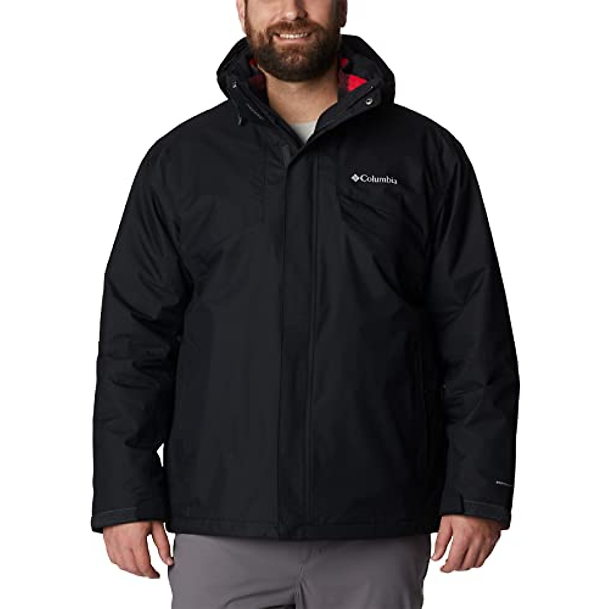 Columbia Men's Bugaboo II Fleece Interchange Jacket, Black/Red, Medium