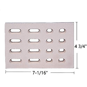 GasSaf Ceramic Brick Replacement for Barbeques Galore Grand Turbo, Grand Hall, Members Mark Grills, 4 Packs Heat Plate Flame Tamer (7 1/16" L x 4 3/4" W x 1/2" H)(12-Pack)