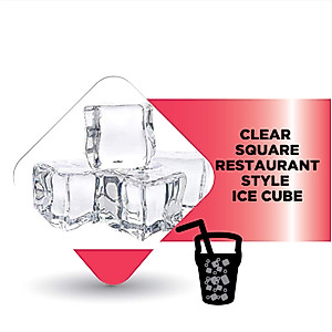 Frigidaire EFIC452-SSBLACK XL Maker, Makes 40 Lbs. of Clear Square Ice Cubes A Day, Black Stainless