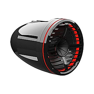 Wet Sounds REV 10 HD 10" Horn Loaded Compression Driver Tower Speakers with XW Grills & Stainless Swivel Clamps, 300 Watts RMS, Black, Pair