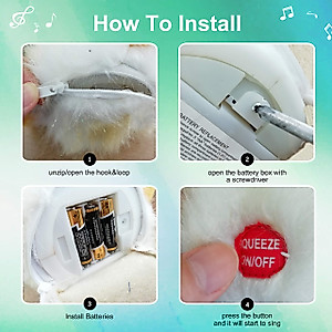 Houwsbaby Crazy Cow Headbanging Rock & Roll Musical Plush Toy Interactive Animated Shaking Stuffed Animal Gift for Kids Girls Boys, White, 10''