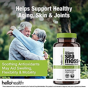 Organic Irish Sea Moss Capsules: Wildcrafted Sea Moss, Burdock Root & Bladderwrack Prebiotic Super Food for Immune Support, Thyroid Support, Natural Energy, Gut Health, Skin & Joint Health -120 Caps