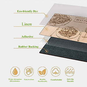 Ukeler Set of 2 Non-Slip Kitchen Rugs and Mats, Anti-Fatigue Hallway Kitchen Runner Rug Set Rubber Backing Floor Mat for Kitchen Laundry Bathroom (Fishes, 17" × 47"+17" × 29")