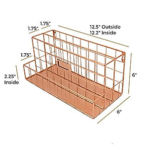 Blu Monaco Rose Gold Desk Organizer - Mail Organizer - 2 Tier Mail Basket - Metal Mail Sorter Inbox - Desk Accessories Women Office